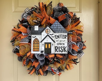 Halloween Sign, Haunted House Sign, Enter at Your Own Risk Sign ...