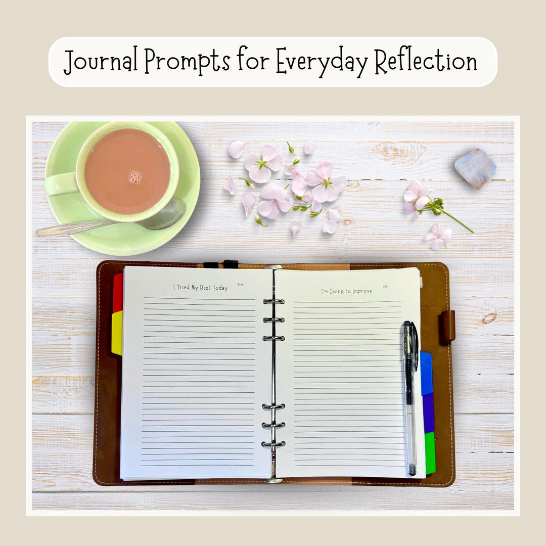 100 Printable Journal Prompts PDF | Guided Self Reflection Pages ...