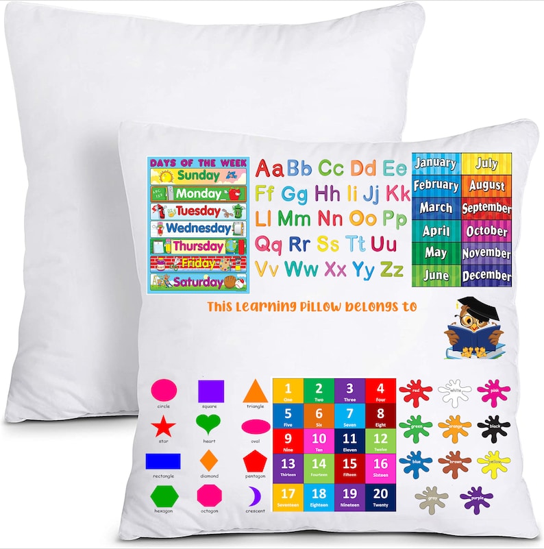 Learning Pillow, Pre Kindergarten Learning Pillow TEMPLATE - Etsy