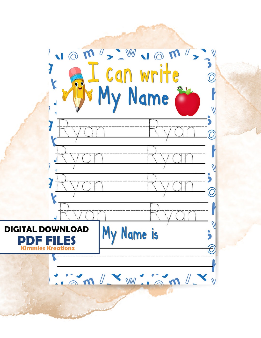Learn to Write Name | Writing Worksheet Printable | Practice ...