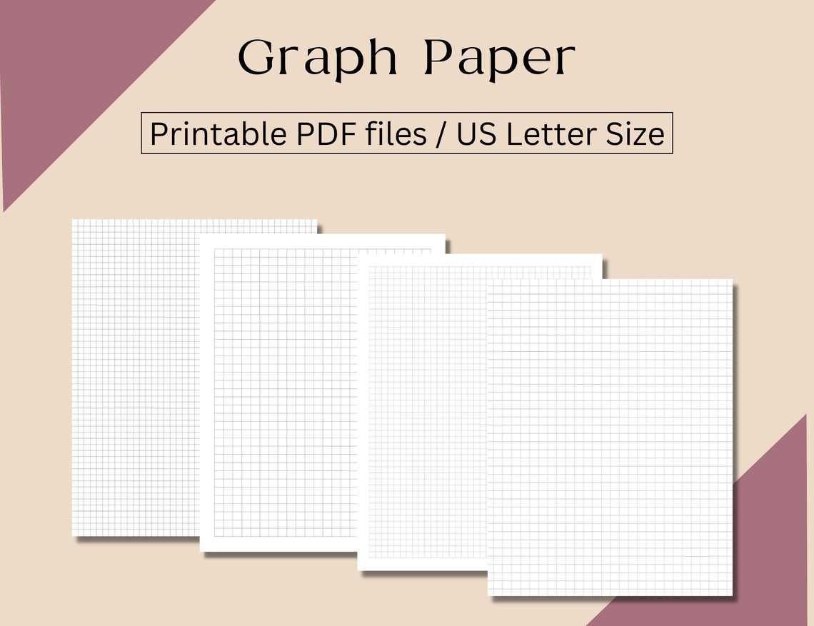 Printable Graph Paper With 2 Different Grid Sizes and 2 - Etsy