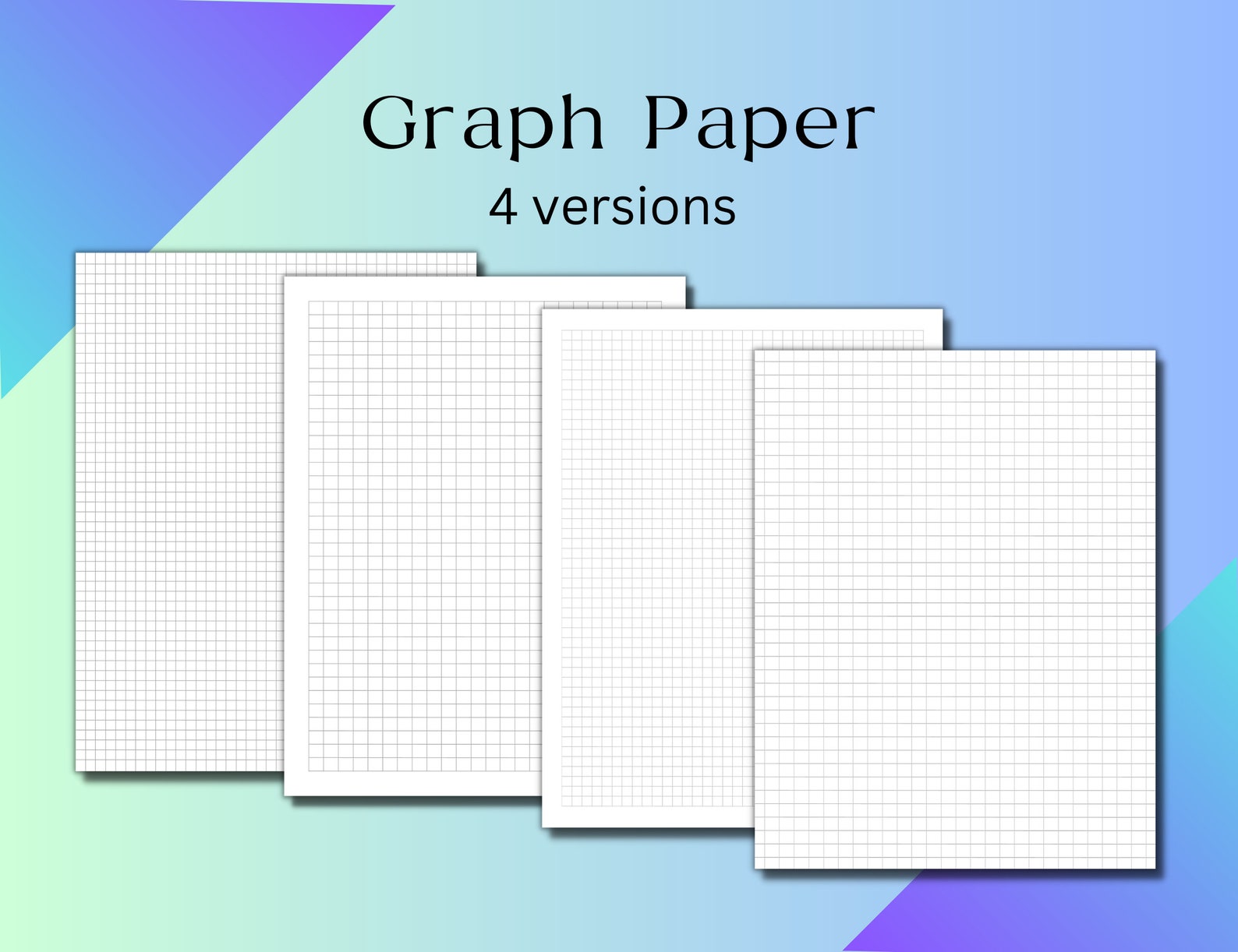 Printable Graph Paper With 2 Different Grid Sizes and 2 Different Graph ...