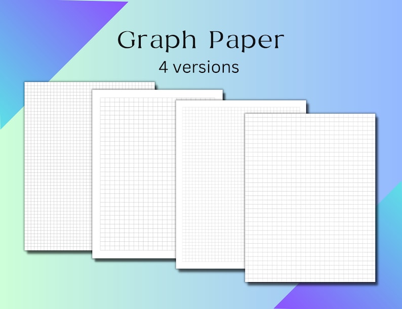 Printable Graph Paper With 2 Different Grid Sizes and 2 Different Graph ...