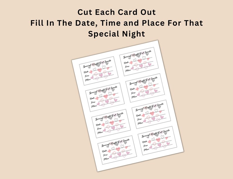 Special Night Date Cards, Date Plans, Husband Date, Wife Date ...