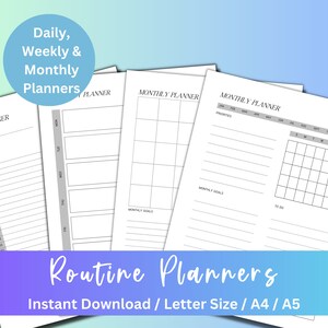 Daily Schedule Daily Planner Printable Weekly Planner - Etsy
