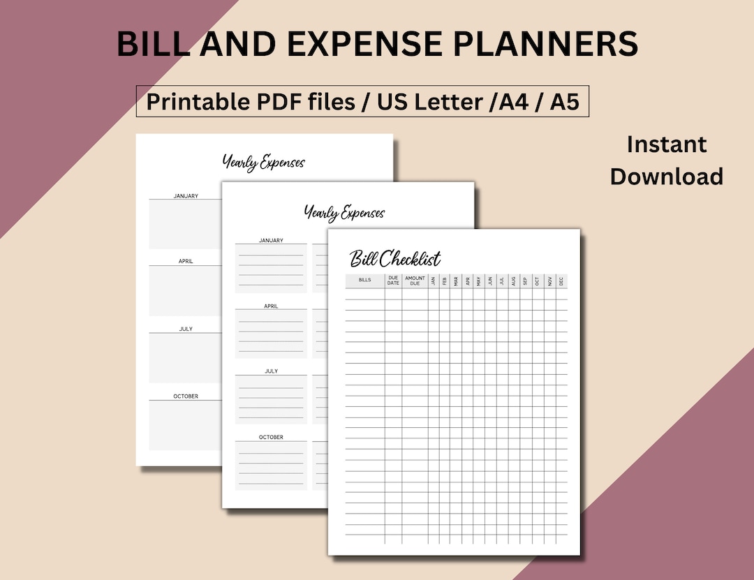 Bill Tracker, Expense Tracker, Finance Tracker to Help Stay on Track ...
