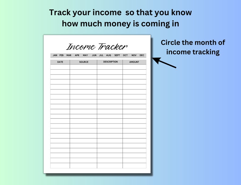 Income and Expense Trackers to Keep Track of Your Monthly Finances - Etsy