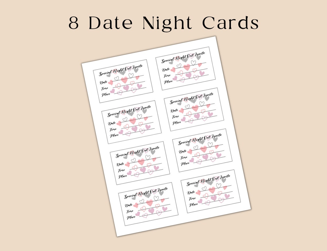 Special Night Date Cards, Date Plans, Husband Date, Wife Date ...