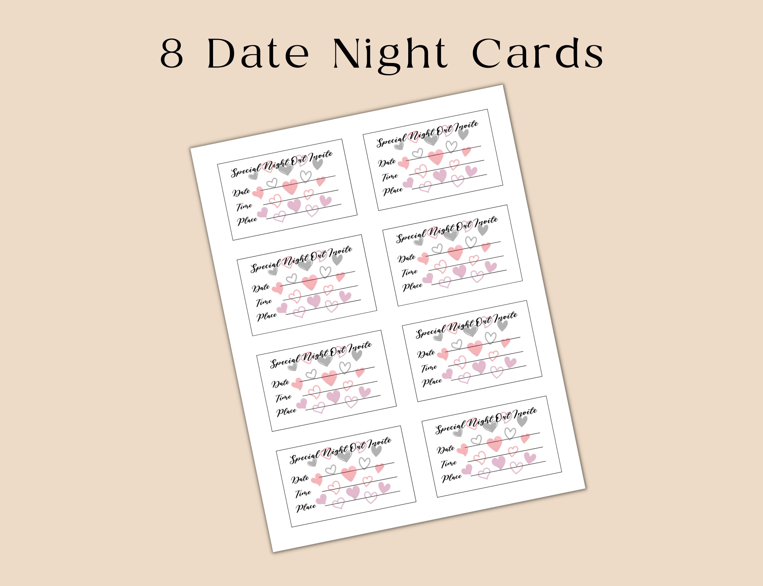 Special Night Date Cards, Date Plans, Husband Date, Wife Date ...