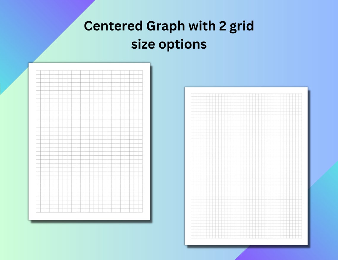 Printable Graph Paper With 2 Different Grid Sizes and 2 Different Graph ...