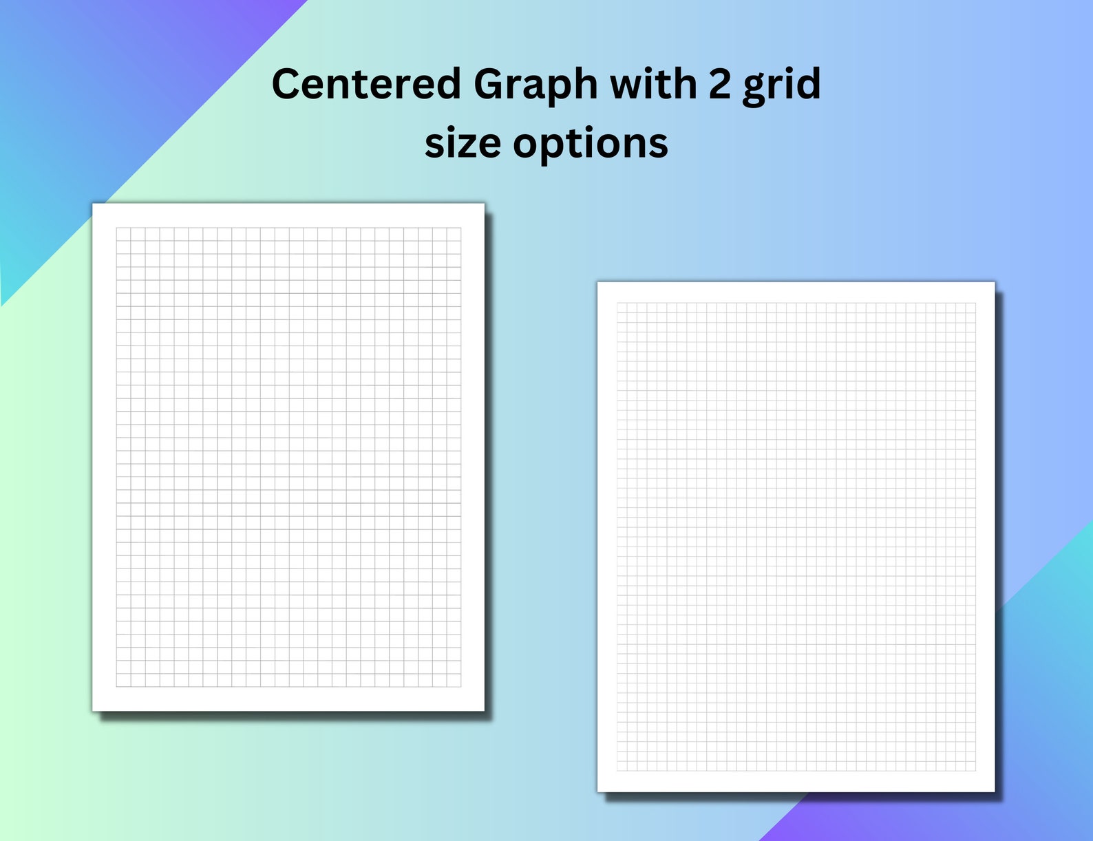 Printable Graph Paper With 2 Different Grid Sizes and 2 Different Graph ...