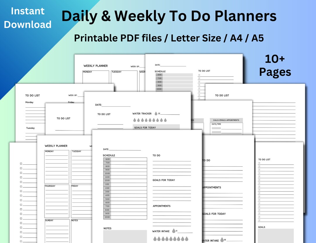 Daily Routine - Daily Schedule - Daily Checklist - Weekly Schedule ...