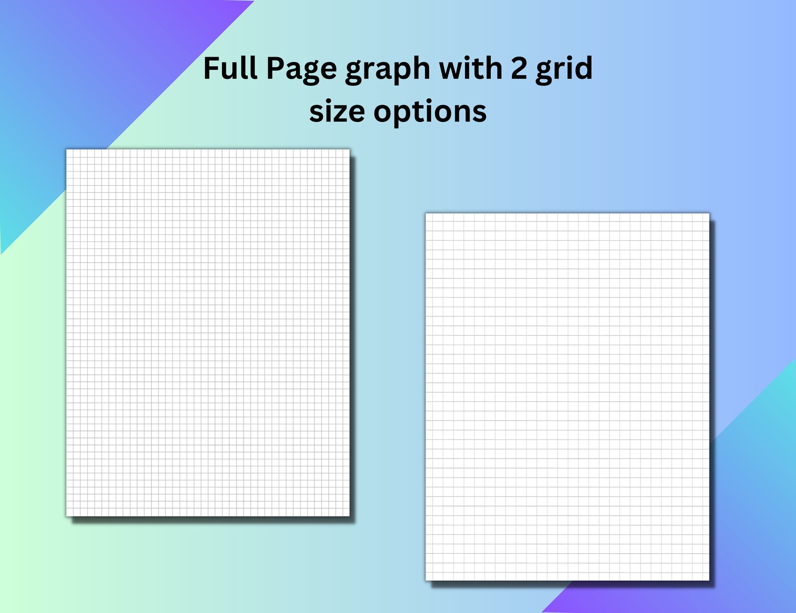 Printable Graph Paper With 2 Different Grid Sizes and 2 Different Graph ...