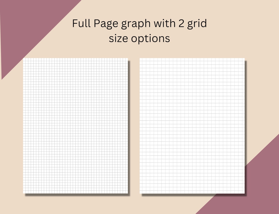 Printable Graph Paper With 2 Different Grid Sizes and 2 - Etsy