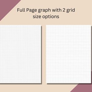 Printable Graph Paper With 2 Different Grid Sizes and 2 - Etsy