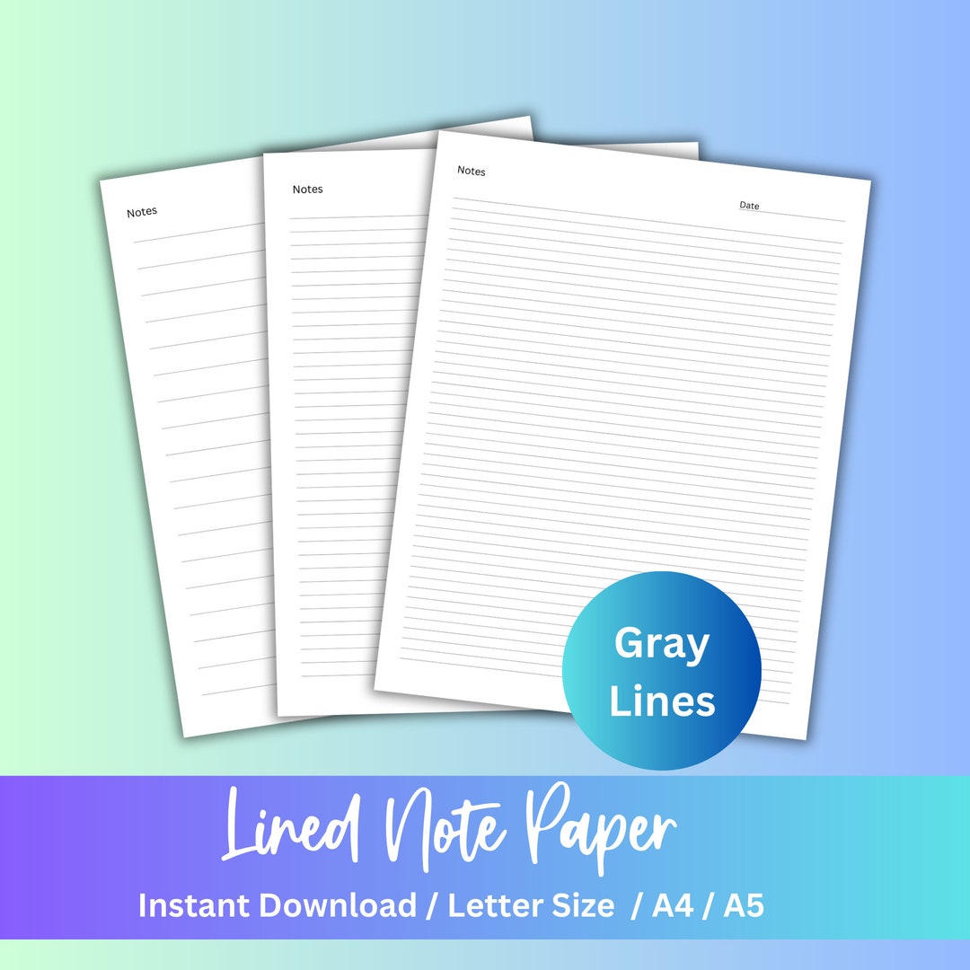 Note Taking Paper, Printable Note Pages, Student Note Taking, Letter ...