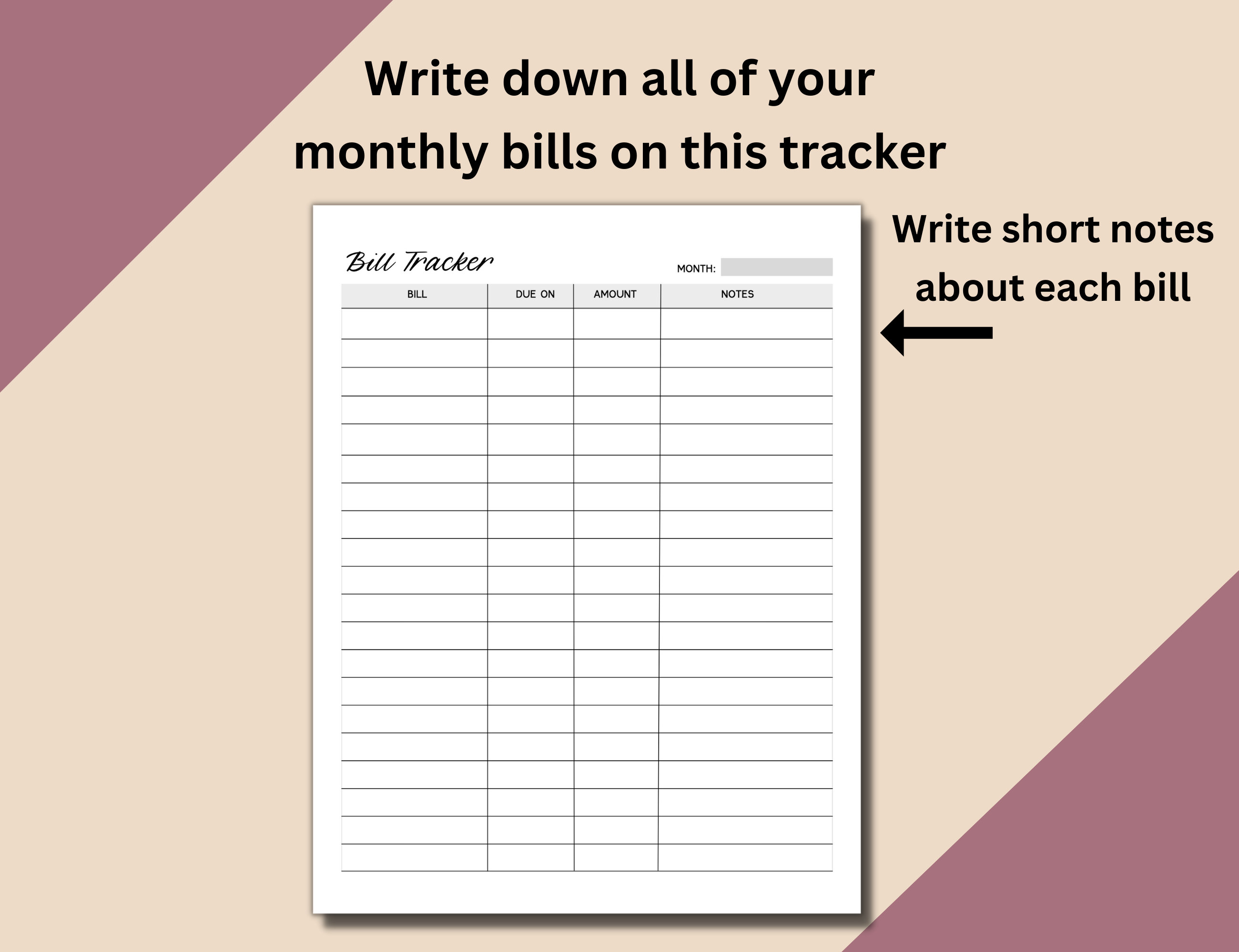 Bill Tracker Printable and Bank Account Tracker Printable to Help Keep ...