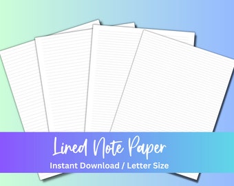 Childrens Lined Paper, Printable Lined Paper, Letter Writing Paper ...