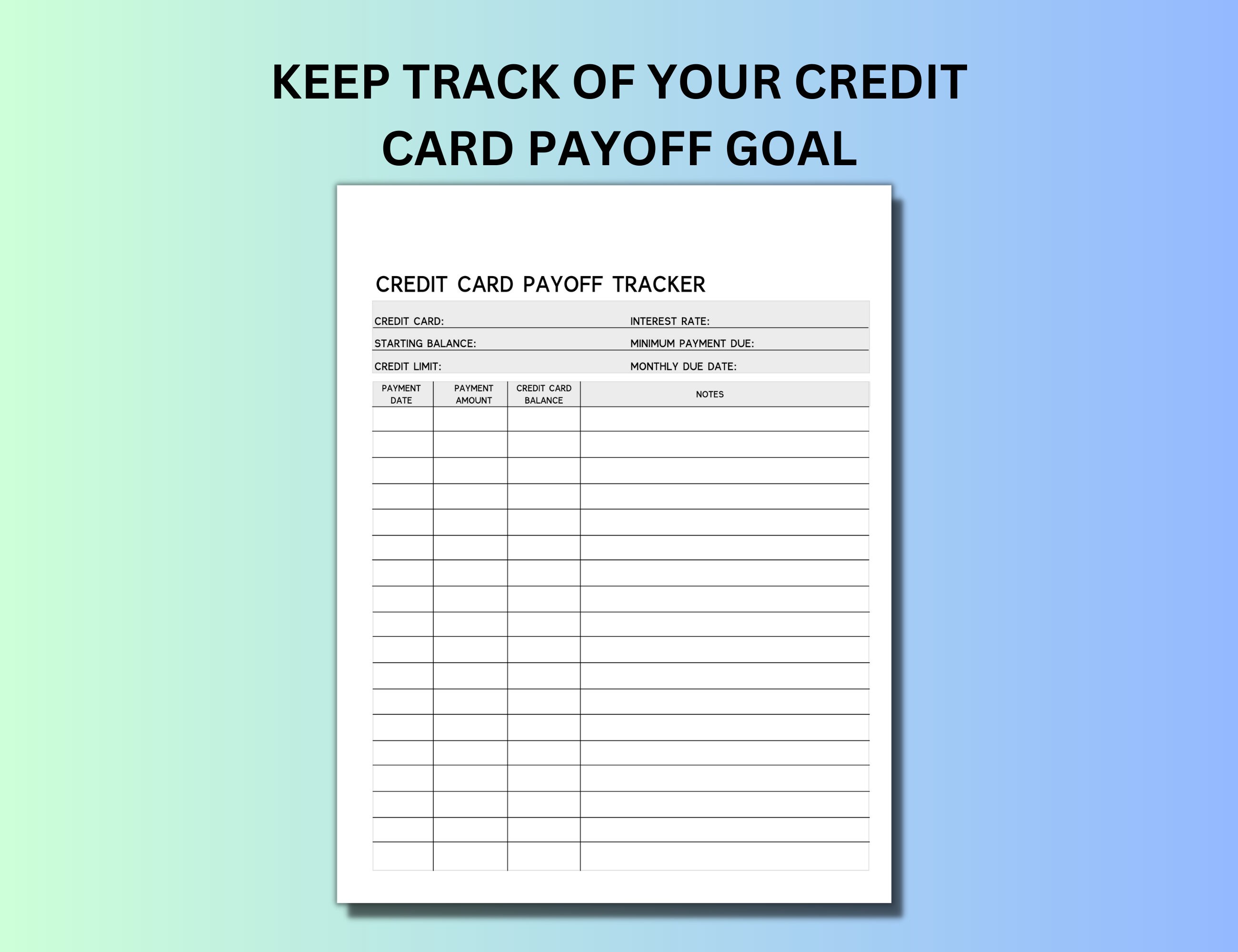 Credit Card Payoff, Debt Payoff Tracker, Financial Planner to Help Pay ...