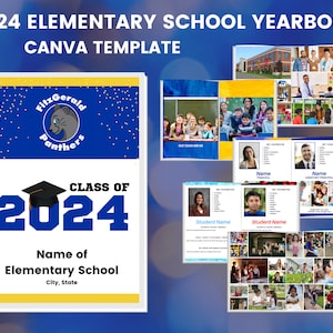 2024 Elementary School Yearbook Canva Template - Etsy