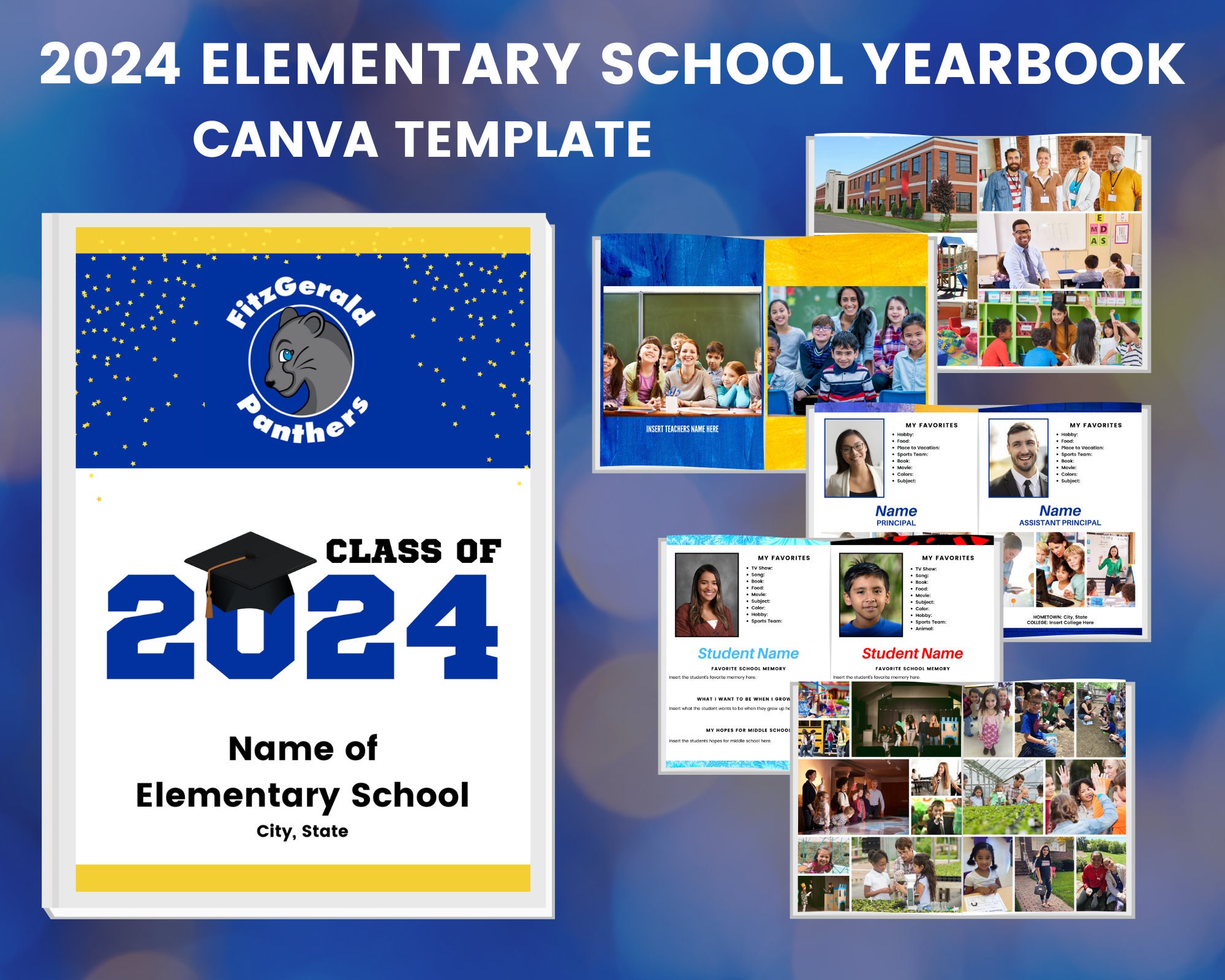 2024 Elementary School Yearbook Canva Template - Etsy