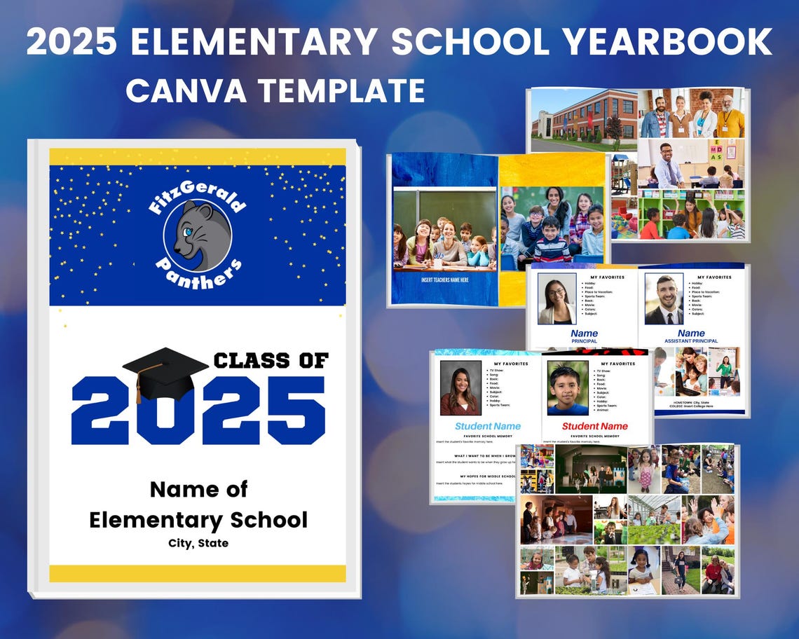 2025 Elementary School Yearbook Canva Template - Etsy