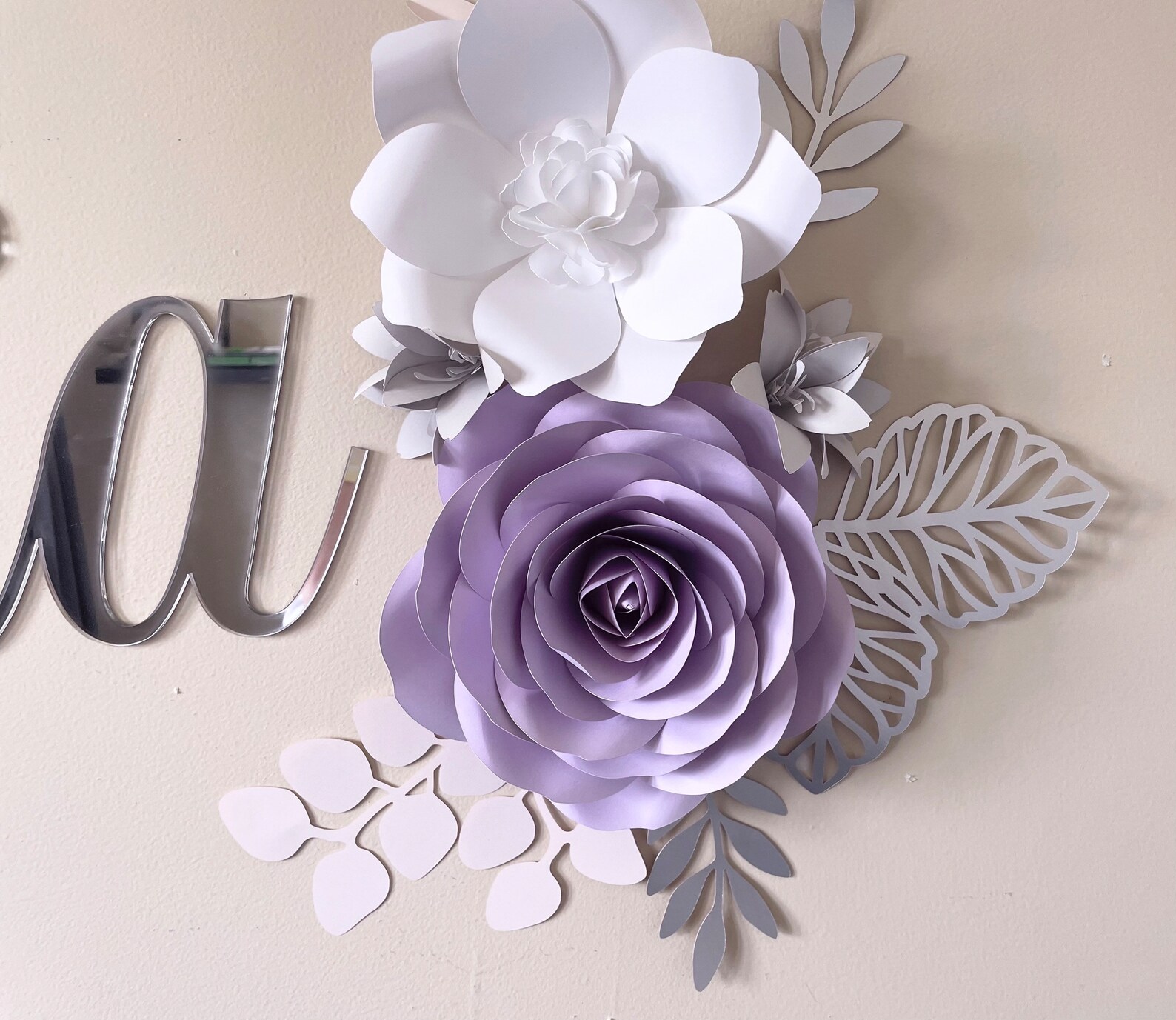 Light Purple Paper Flower Set Nursery Paper Flower Wall - Etsy