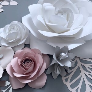 Paper Flower Set Nursery Paper Flower Wall Decor Baby Girl - Etsy