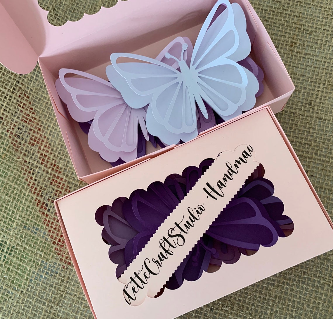 Purple Wall Butterflies/3D Butterfly Set/ Nursery Wall Decor/ | Etsy