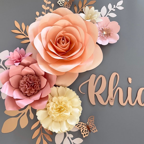 Gold Paper Flowers - Etsy