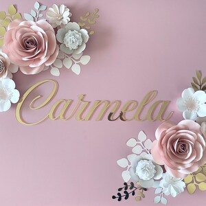Light Pink Paper Flower Set Nursery Paper Flower Wall Decor - Etsy