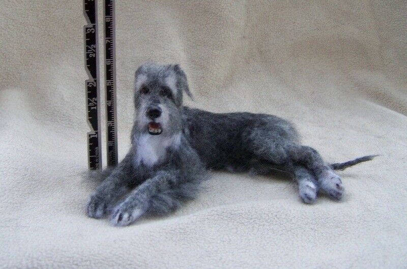 MADE to ORDER Custom Miniature 1/12 Scale Irish Wolfhound Dog Lying ...