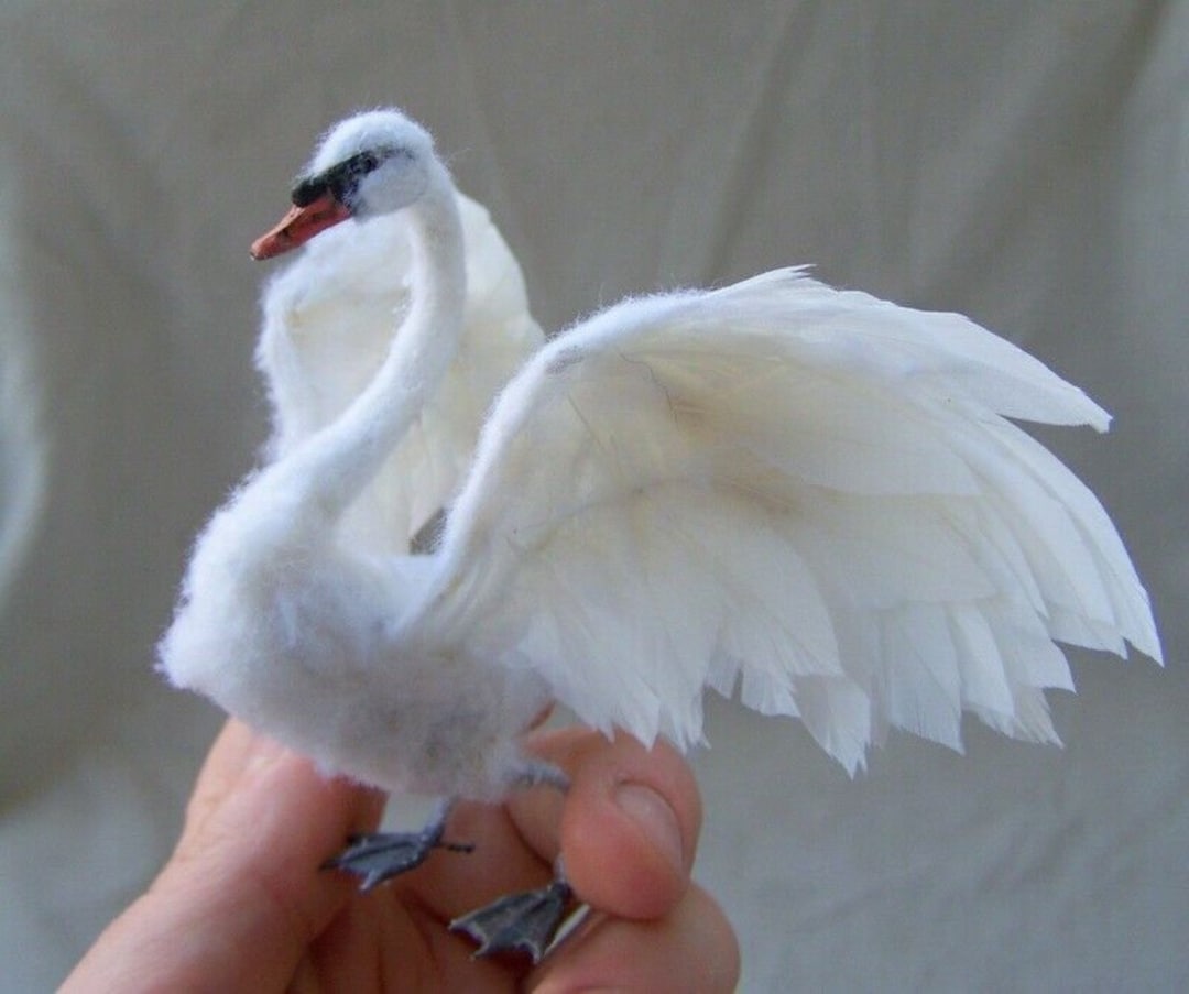 Made to Order Ooak Miniature Dollhouse White Swan With Open Wings by ...