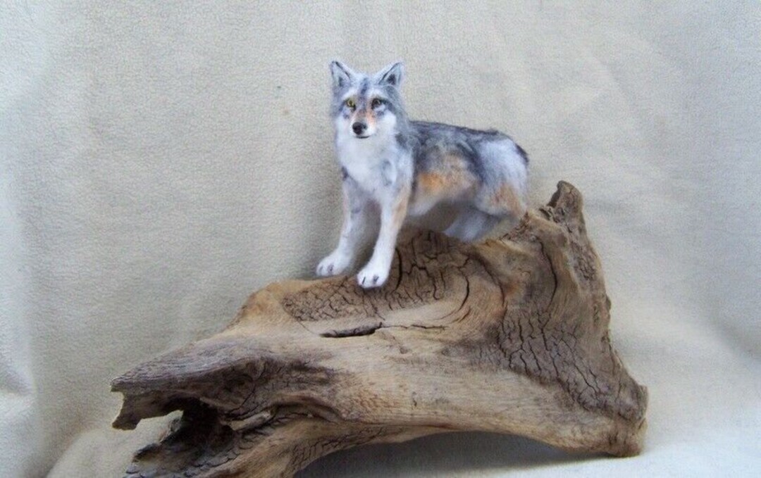 MADE to ORDER Ooak Dollhouse Miniature Grey Wolf by Malga - Etsy