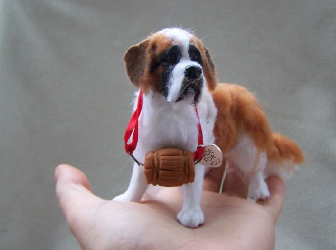 MADE TO ORDER Ooak Dollhouse Miniature Saint Bernard Dog by Malga - Etsy
