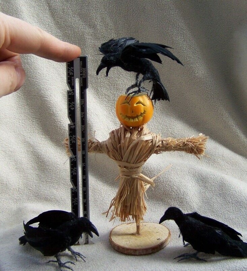 MADE TO ORDER Dollhouse Miniature Ravens & Scarecrow Birds | Etsy
