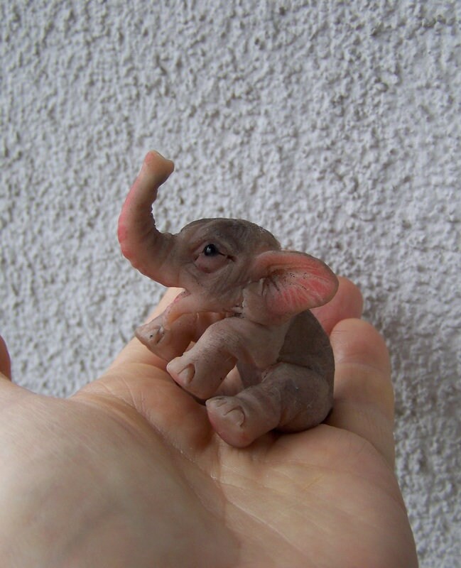 MADE TO ORDER Dollhouse Miniatures Tiny Elephant by Malga - Etsy