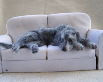 MADE to ORDER Custom Miniature 1/12 Scale Irish Wolfhound Dog Lying ...