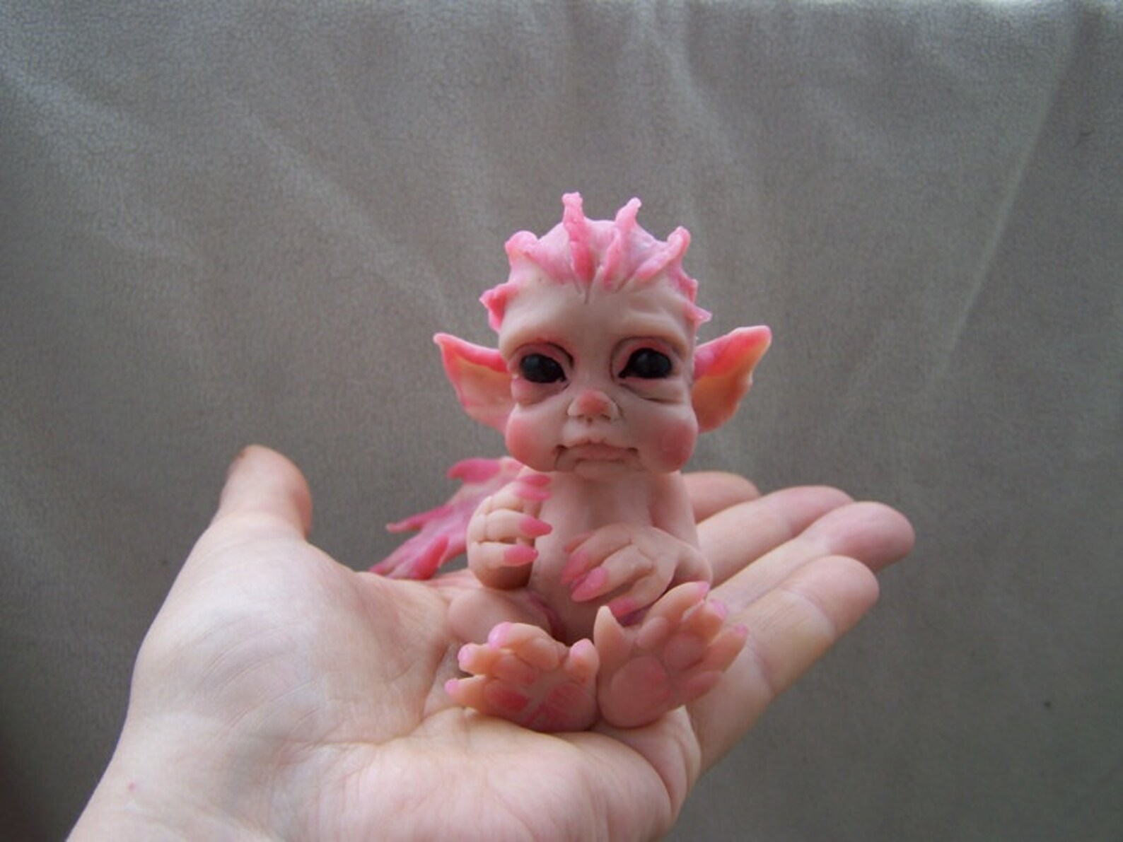 Ooak Pink Baby Dragon Girl by Malga - Etsy