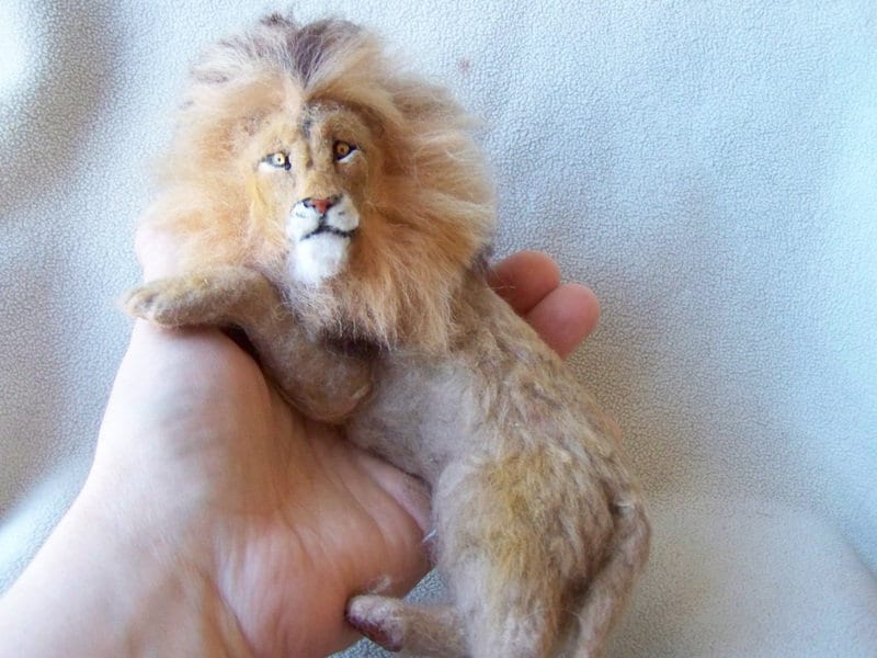 Made to Order Dollhouse Miniature Lying Lion Wild Cat by Malga - Etsy