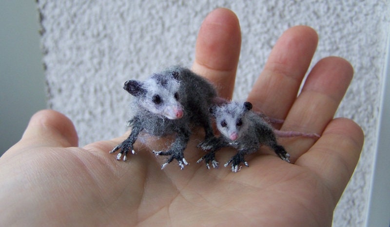 Made to Order Ooak Realistic Dollhouse Miniature Possums Mom - Etsy
