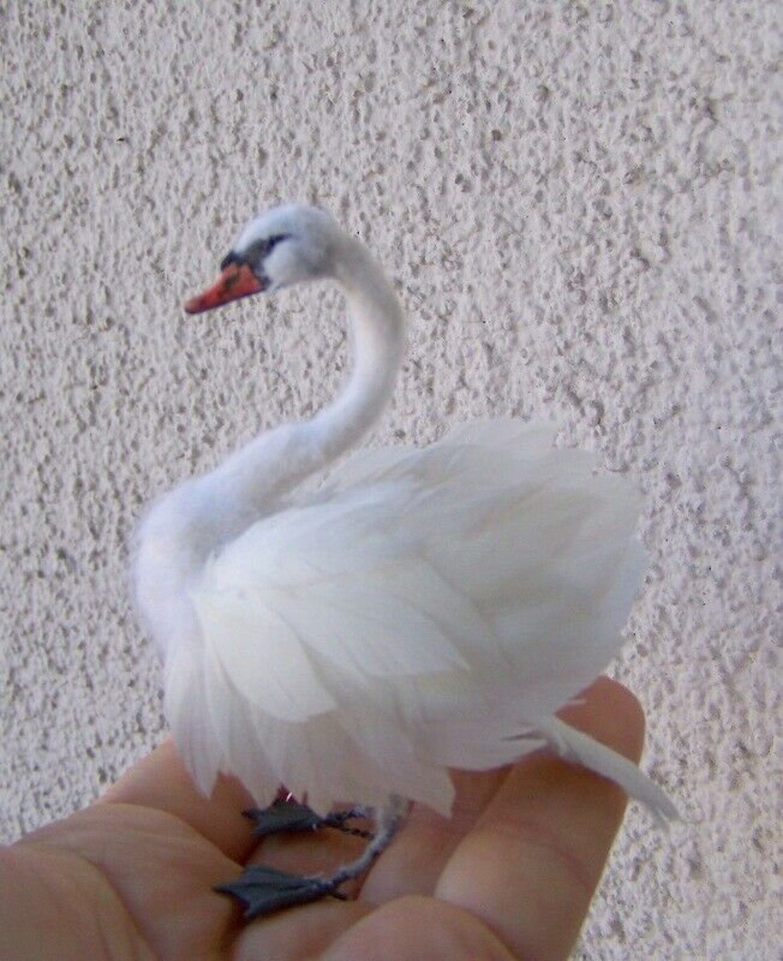 MADE TO ORDER Miniature Dollhouse White Folded-wing Swan by - Etsy