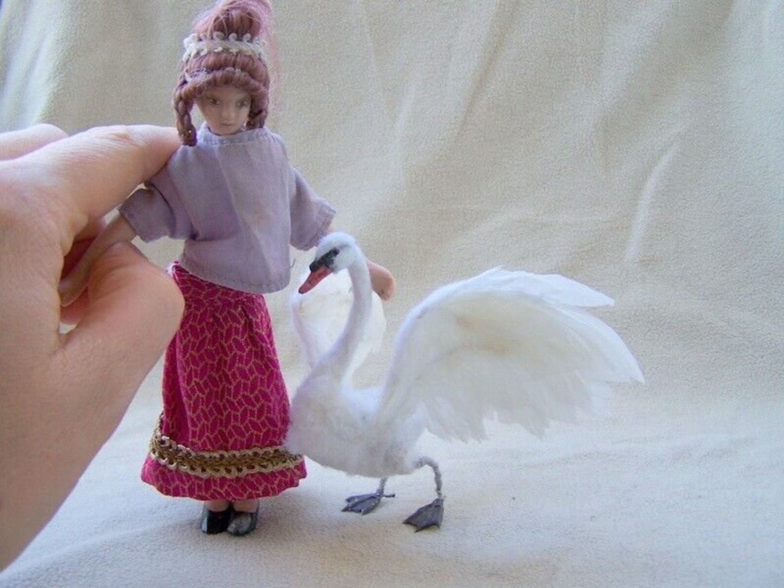 Made to Order Ooak Miniature Dollhouse White Swan With Open - Etsy