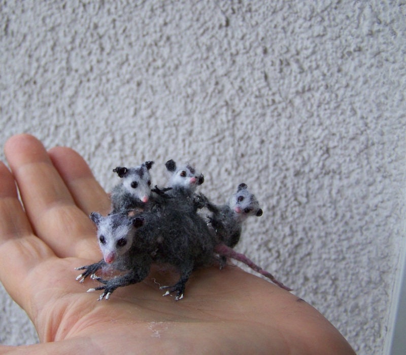 Made to Order Ooak Realistic Dollhouse Miniature Possums Mom - Etsy