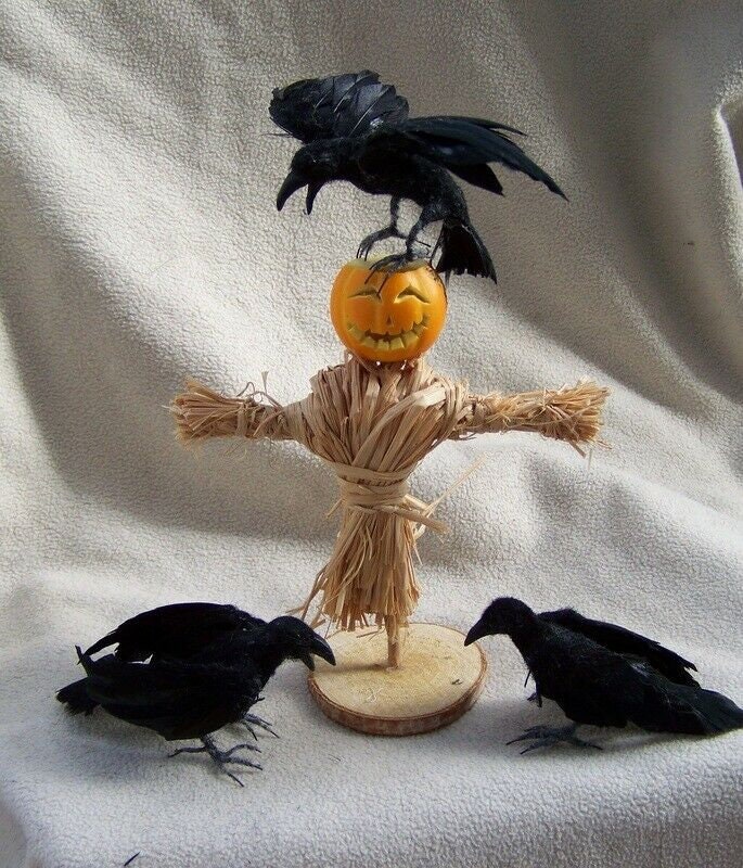 MADE TO ORDER Dollhouse Miniature Ravens & Scarecrow Birds | Etsy