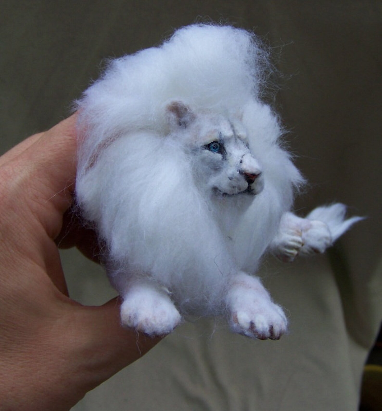 MADE TO ORDER Dollhouse Miniature White Lion Lying Down by Malga - Etsy