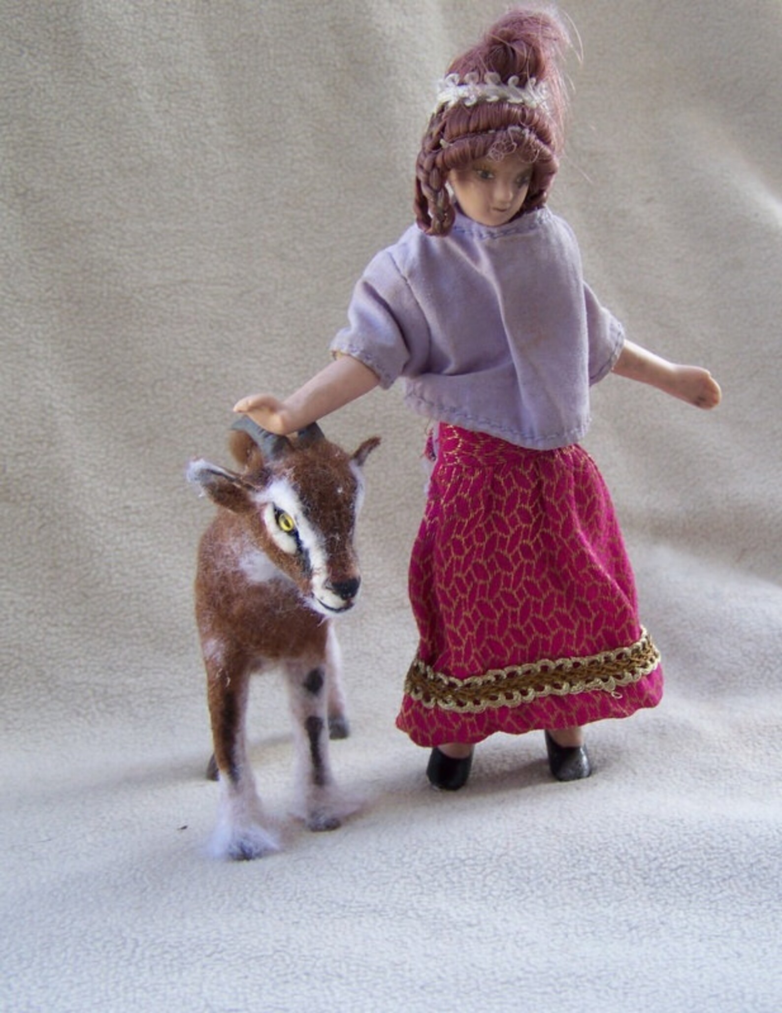 Ooak Made to Order Dollhouse Miniature 1/12 Scale Goat by Malga - Etsy