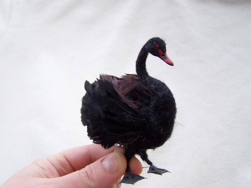 MADE to Order Ooak Dollhouse Miniature 1/12 Scale Black Swan by Malga ...