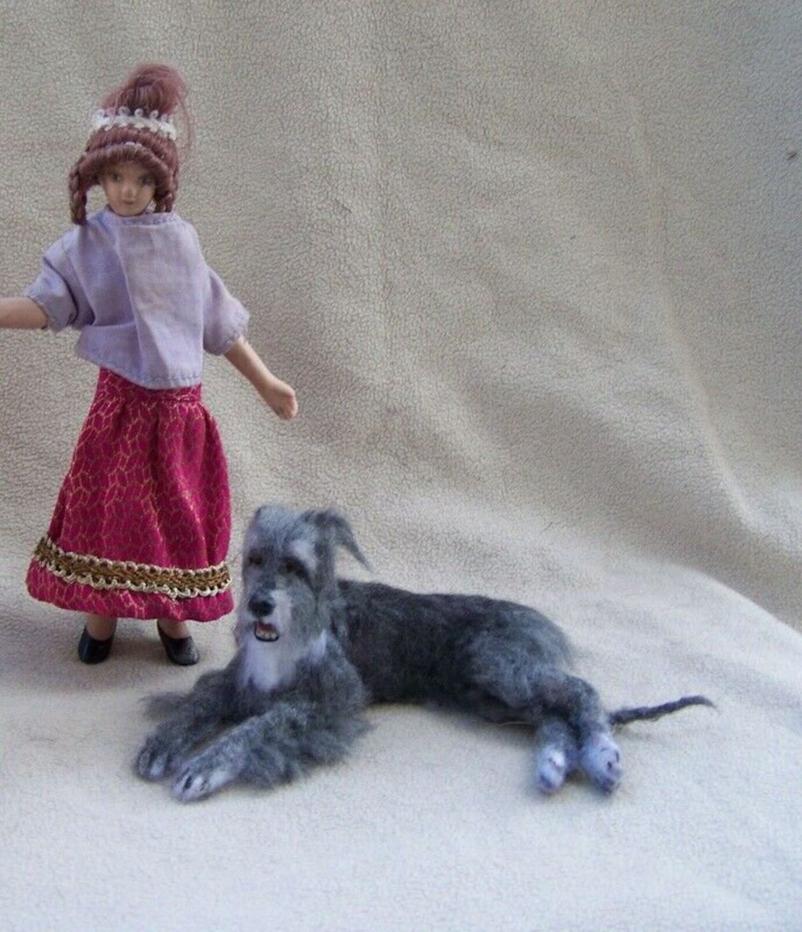 MADE to ORDER Custom Miniature 1/12 Scale Irish Wolfhound Dog Lying ...