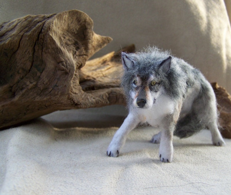 Made to Order Ooak Dollhouse Miniature Grey Wolf Walking by - Etsy